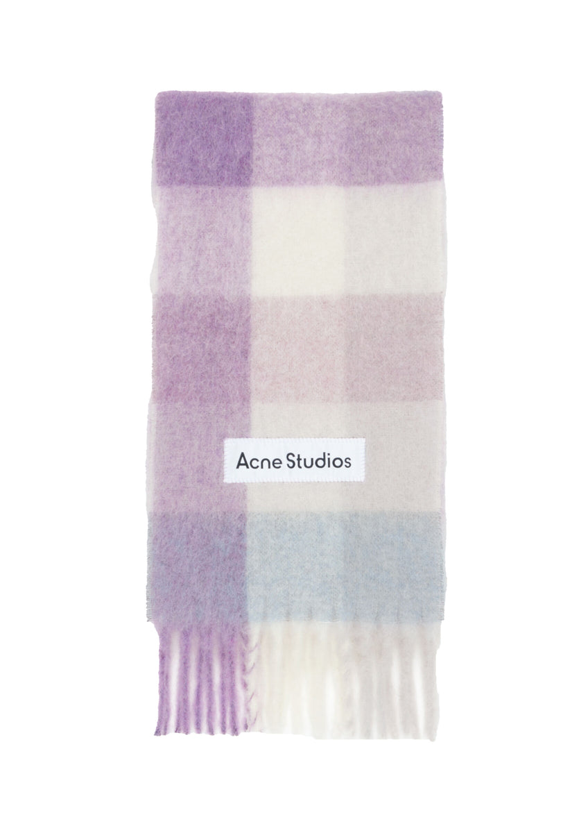 ACNE STUDIOS - MOHAIR CHECKED SCARF LILAC/WHITE – SOLAR MTP