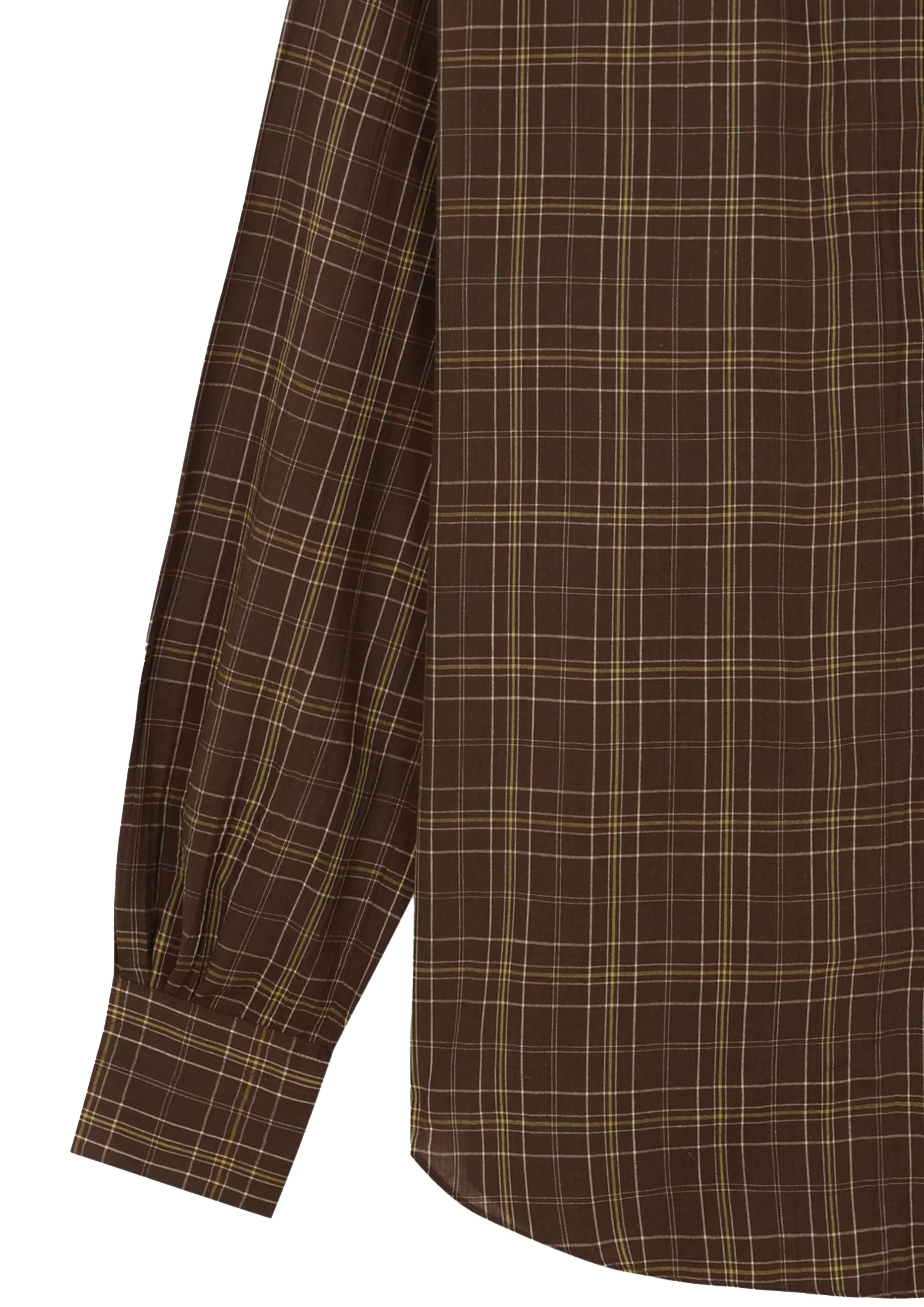 CAMISAS MANOLO - NORMAL SHIRT BROWN WHITE GREEN CHECK SHIRT – SOLAR MTP