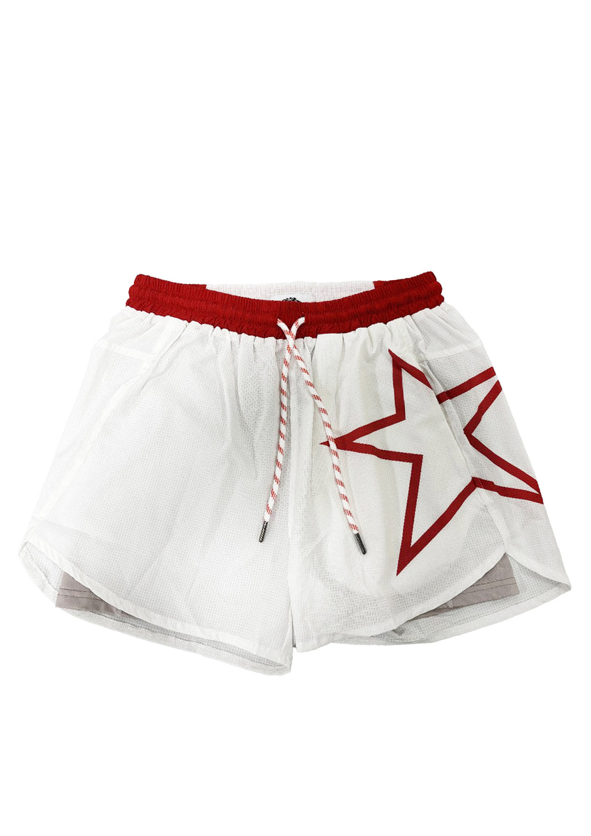SOLAR COURT - RUNSHORT RED STAR FLASH WHITE – SOLAR MTP