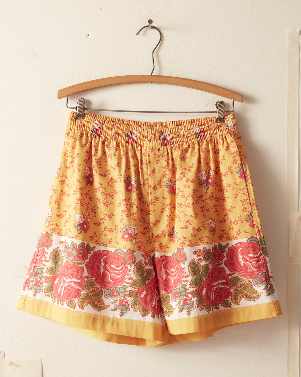 BODE - BLOOMING BORDER SHORTS YELLOW MULTI – SOLAR MTP
